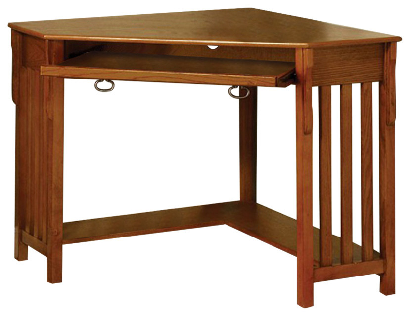 Benzara BM123324 Toledo Contemporary Corner Desk, Medium Oak ...