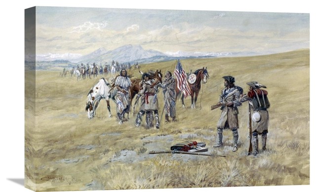 "Captain Meriwether Lewis Meeting The Shoshones" Artwork, 22" x 14", 22 ...