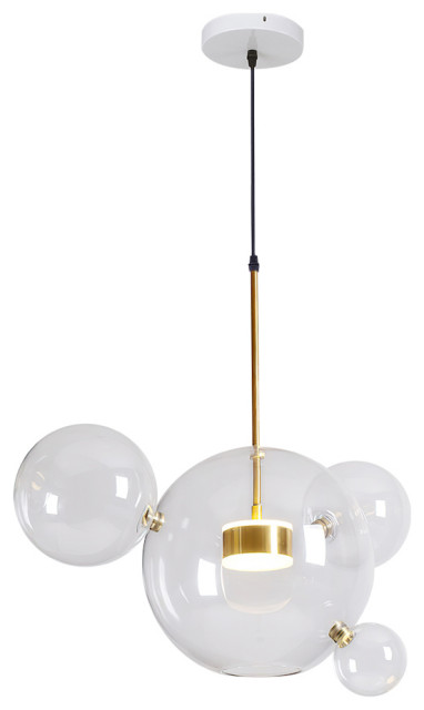 Contemporary LED Glass Globe Pendant Light, 4 Globes - Contemporary ...
