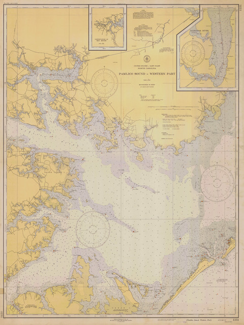 1938 Map of Pamlico Sound, North Carolina, 24x36 - Contemporary ...