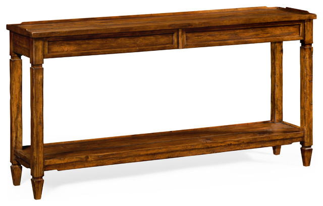 Console Table With Drawers, Country Walnut - Traditional - Console ...