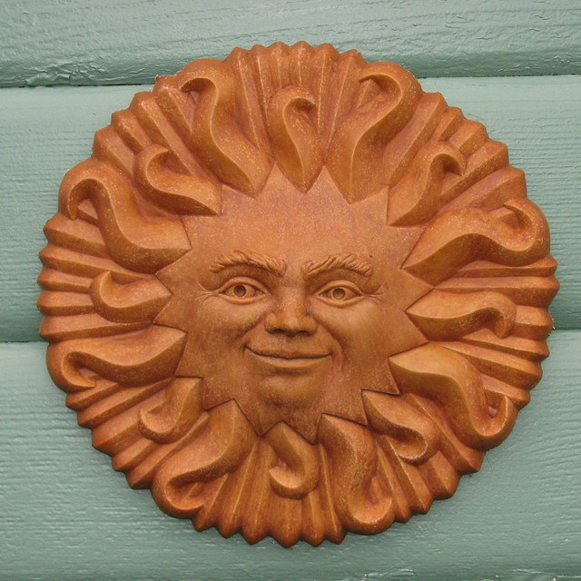 Smiling Sun Plaque Garden Statue - Contemporary - Garden Statues And ...