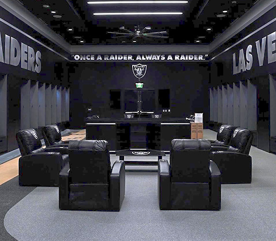 Las Vegas Raiders Secondary Man Cave Home Theater Recliner ...