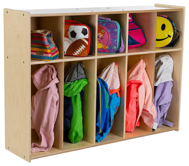 5 Section Cubby Locker with Storage Organizer - Transitional - Kids ...