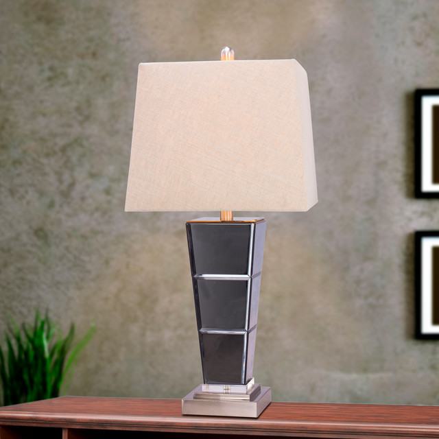 Fangio Lighting's #5127 27.75 inch Metal & Glass Table Lamp in Brushed ...