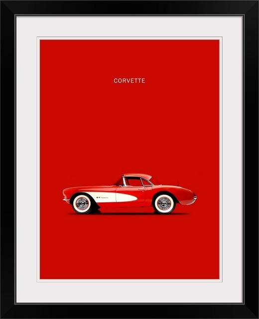 Prints Wall Décor Red Corvette framed poster etna.com.pe