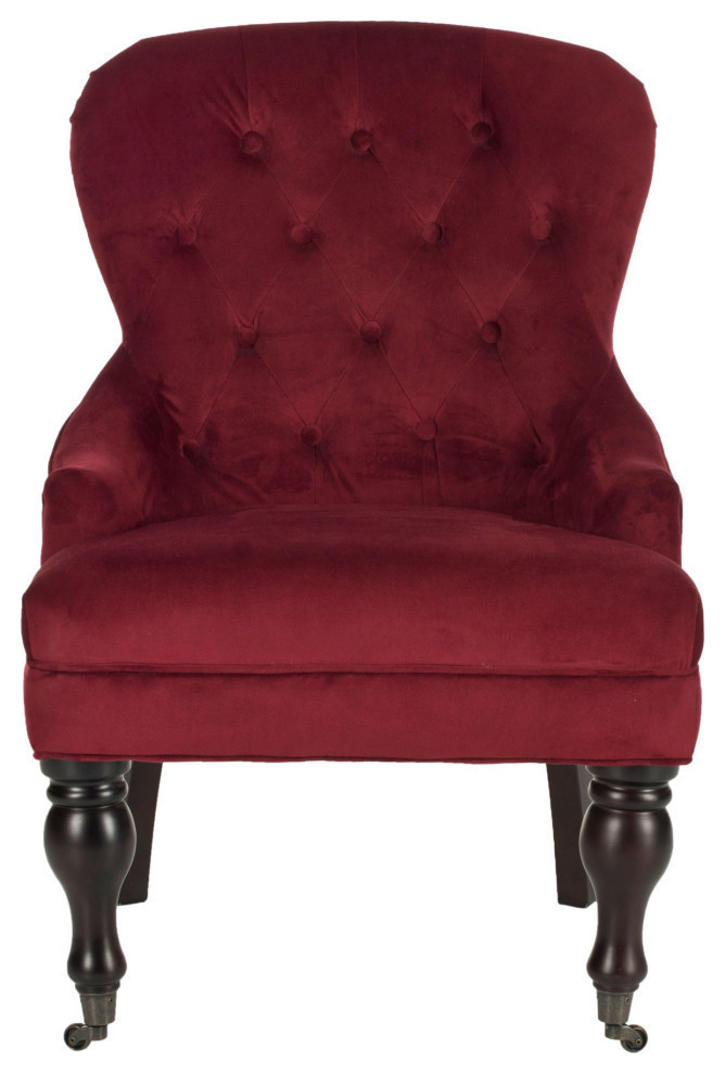 Lincoln Tufted Arm Chair, Red Velvet - Modern - Armchairs And Accent ...