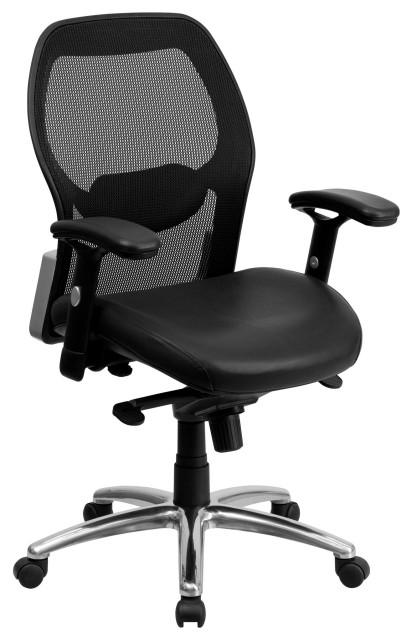 Plush Office Chair, Waterfall Seat With Breathable Mid Back ...
