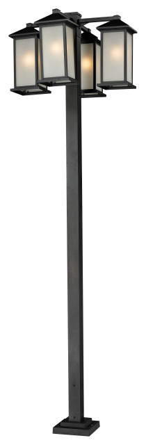 Z-Lite 4 Head Outdoor Post, Black, 547-4-536P-BK - Transitional - Post ...