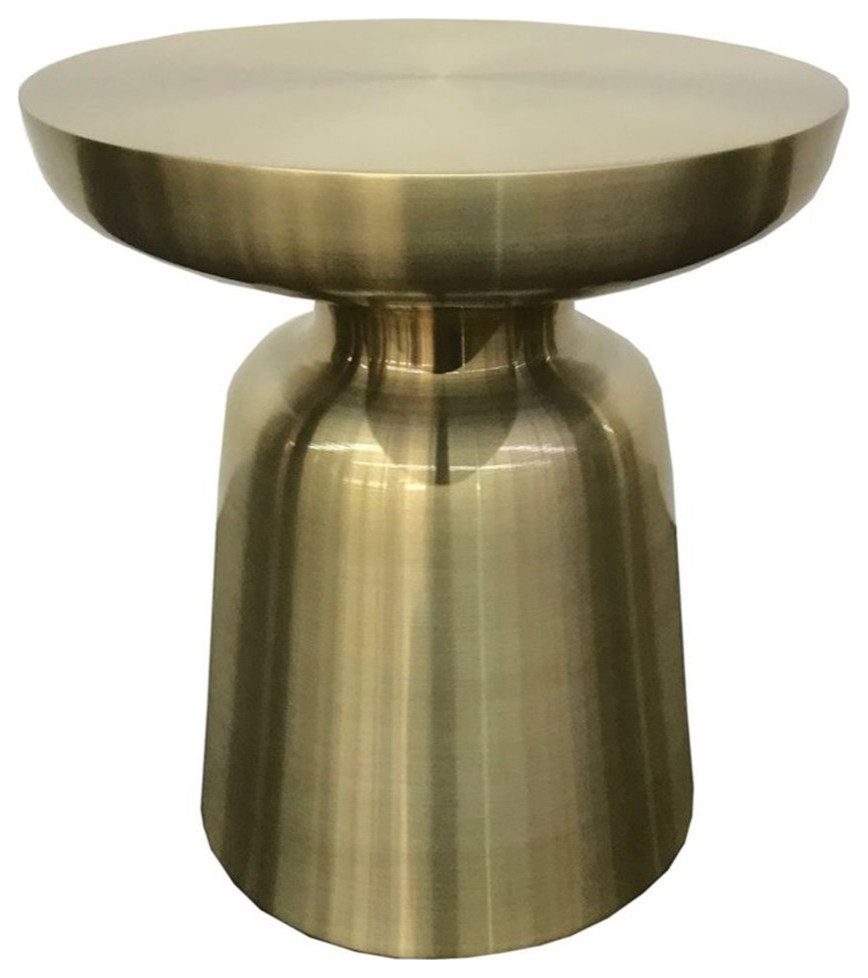 Modrest Peter Mushroom Shaped Aluminum End Table in Glam Gold Finish - Contemporary - Side ...