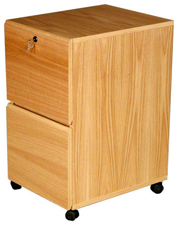 2-Drawer Real Wood Oak Veneer Freestanding Drawer File - Contemporary ...