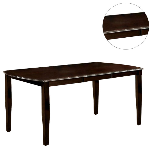 Dark Cherry Dining Table With Expandable Leaf, Standard Height ...