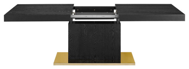 Evens 71"-94" Extendable Dining Table With Gold Base - Contemporary - Dining Tables - by ...