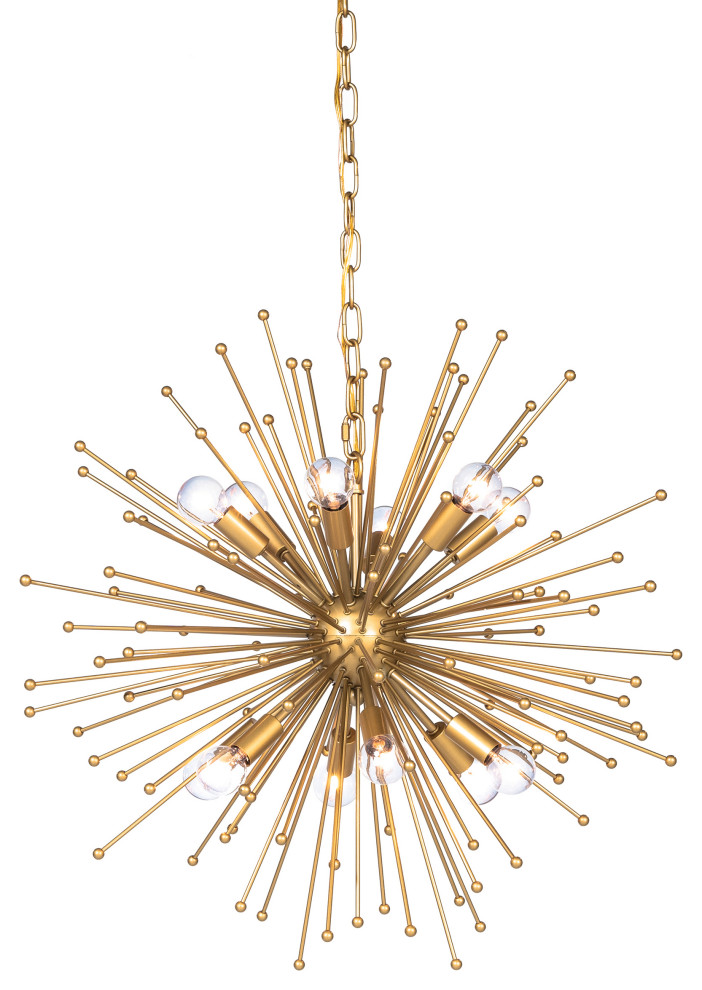 Archer Chandelier Small Gold Metal Finish - Midcentury - Chandeliers ...