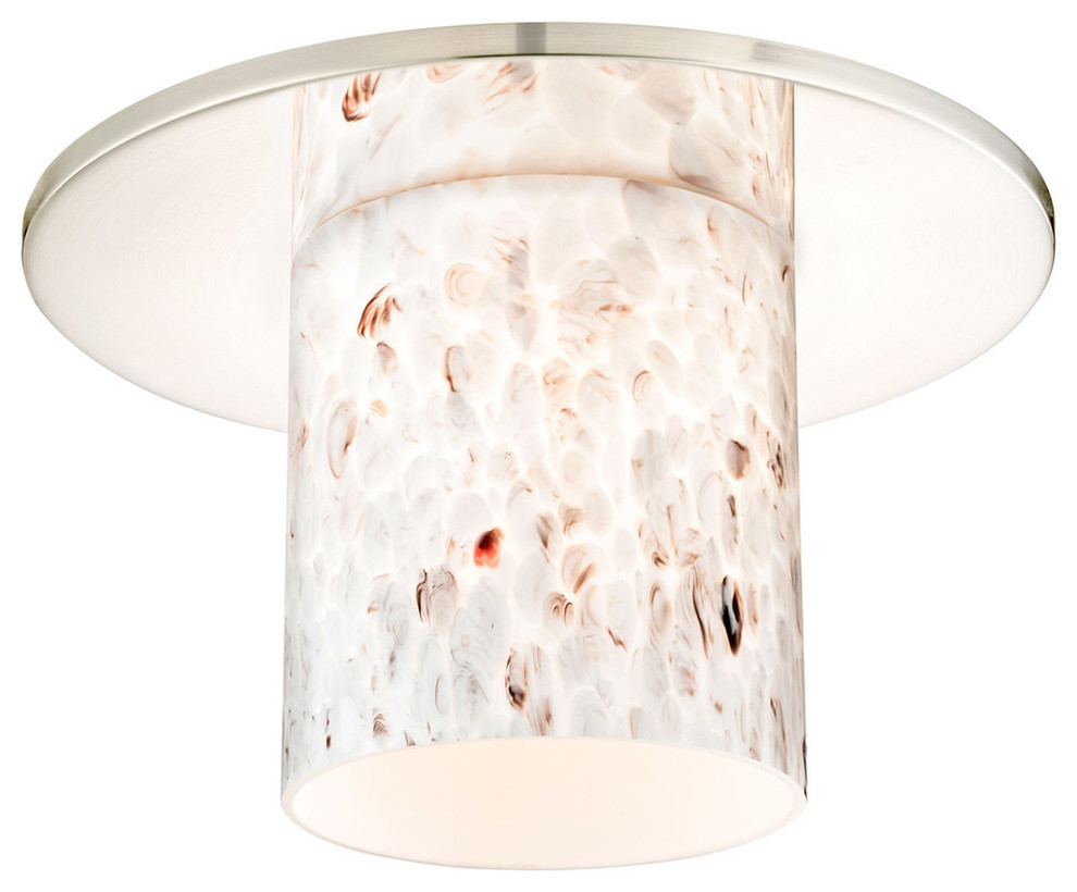 Decorative Recessed Ceiling Trim With Art Glass, Off-White ...