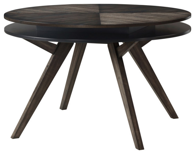 Lennox Round Dining Table, Dark Tobacco - Midcentury - Dining Tables ...