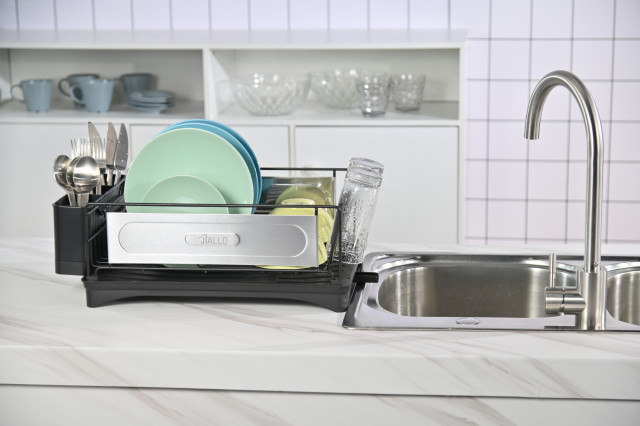 Jiallo Stainless Steel Luxury Dish Rack With Self-Draining Tray ...