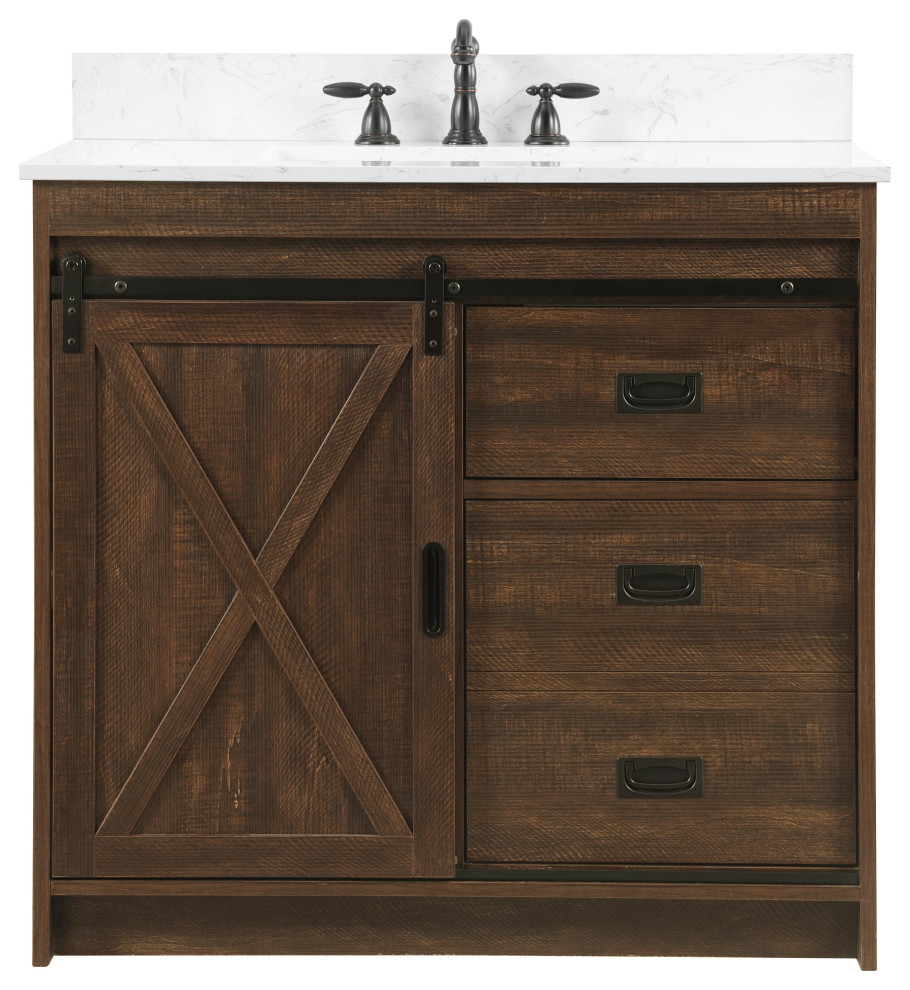 Rafter 36" Bathroom Vanity - Rustic - Bathroom Vanities And Sink ...