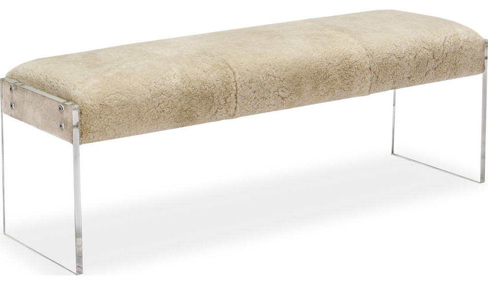 Aiden Shearling Bench - Contemporary - Upholstered Benches - by ...