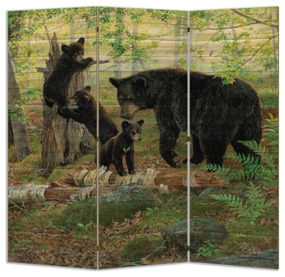 Room Screen, Playtime Bears - Rustic - Screens And Room Dividers - by ...