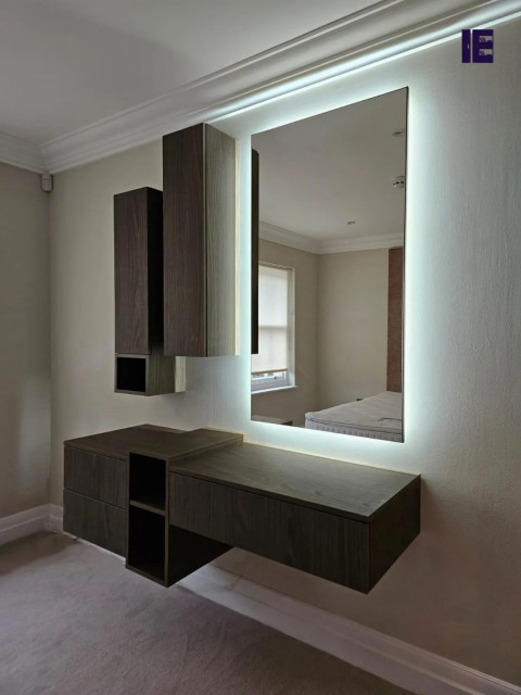 London's Floating Dressing Table Set with Sleek LED Lighting | Inspired ...