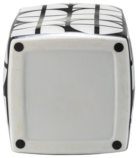 Ceramic 16"H Square Jar, Lid, Black/White, 9x9x16 inches - Contemporary ...