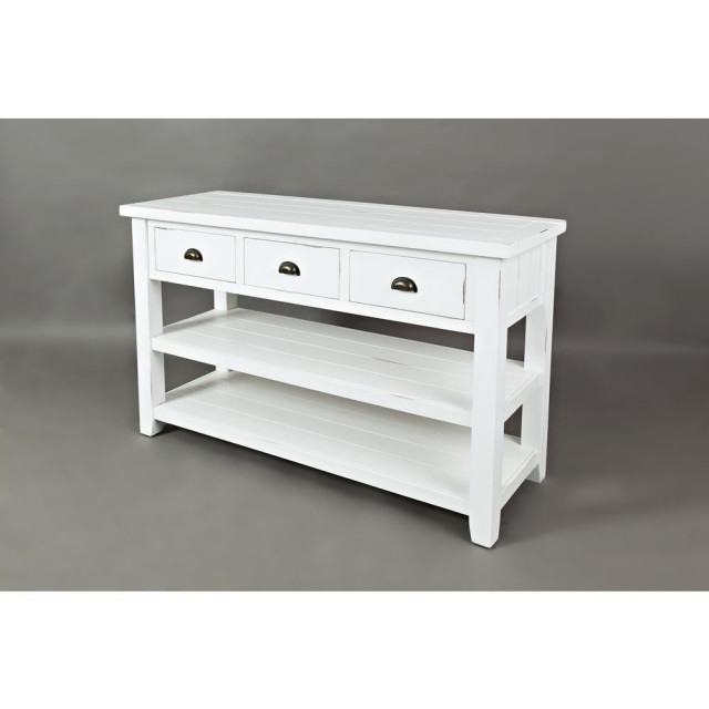 Artisan's Craft Sofa Table - Weathered White - Farmhouse - Console ...