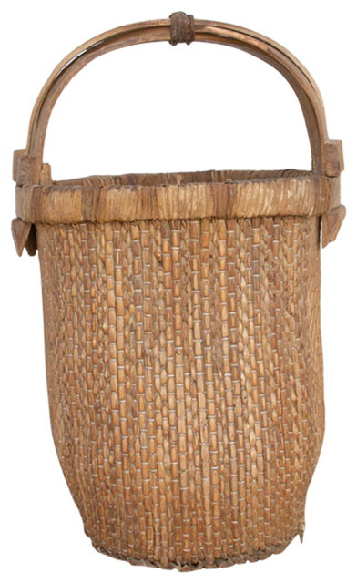 Tall Antique Chinese Basket - Asian - Baskets - by De-cor | Houzz