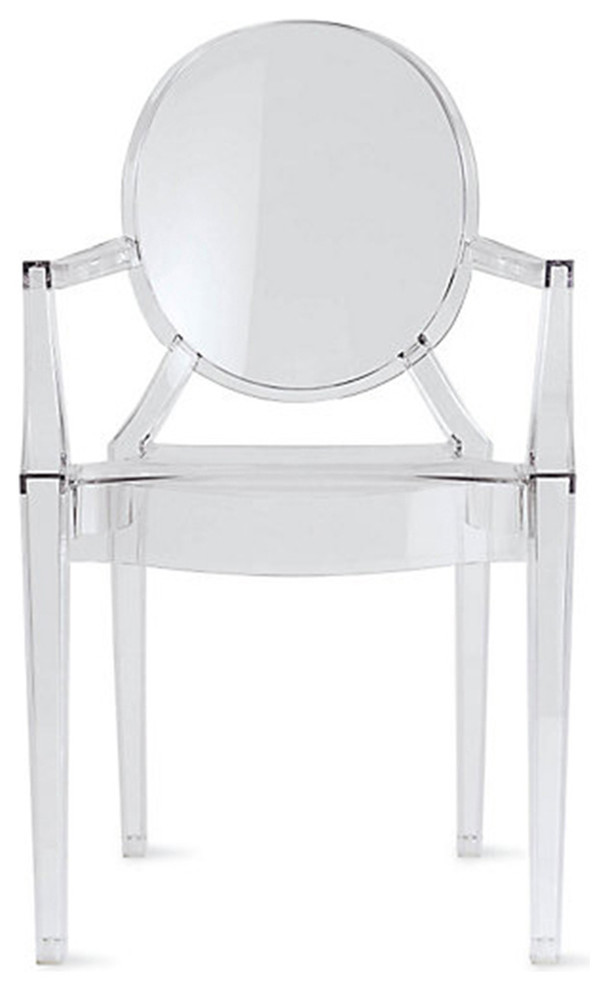 Designer Stackable Ghost Style Armchair With Arms Back Dining Chairs ...