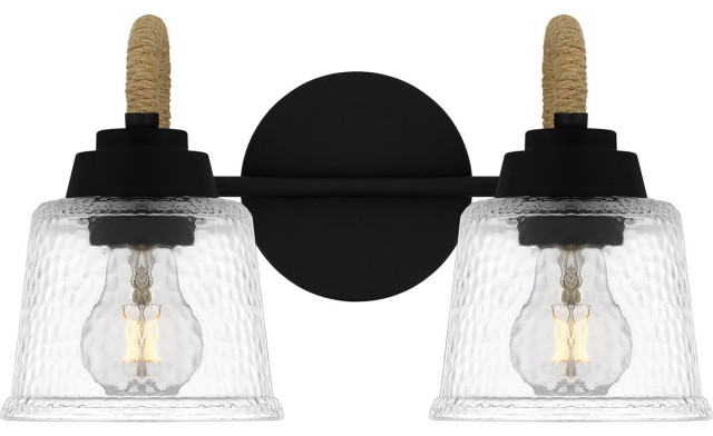 Seabreeze 2 Light Bathroom Vanity Light, Matte Black - Beach Style ...