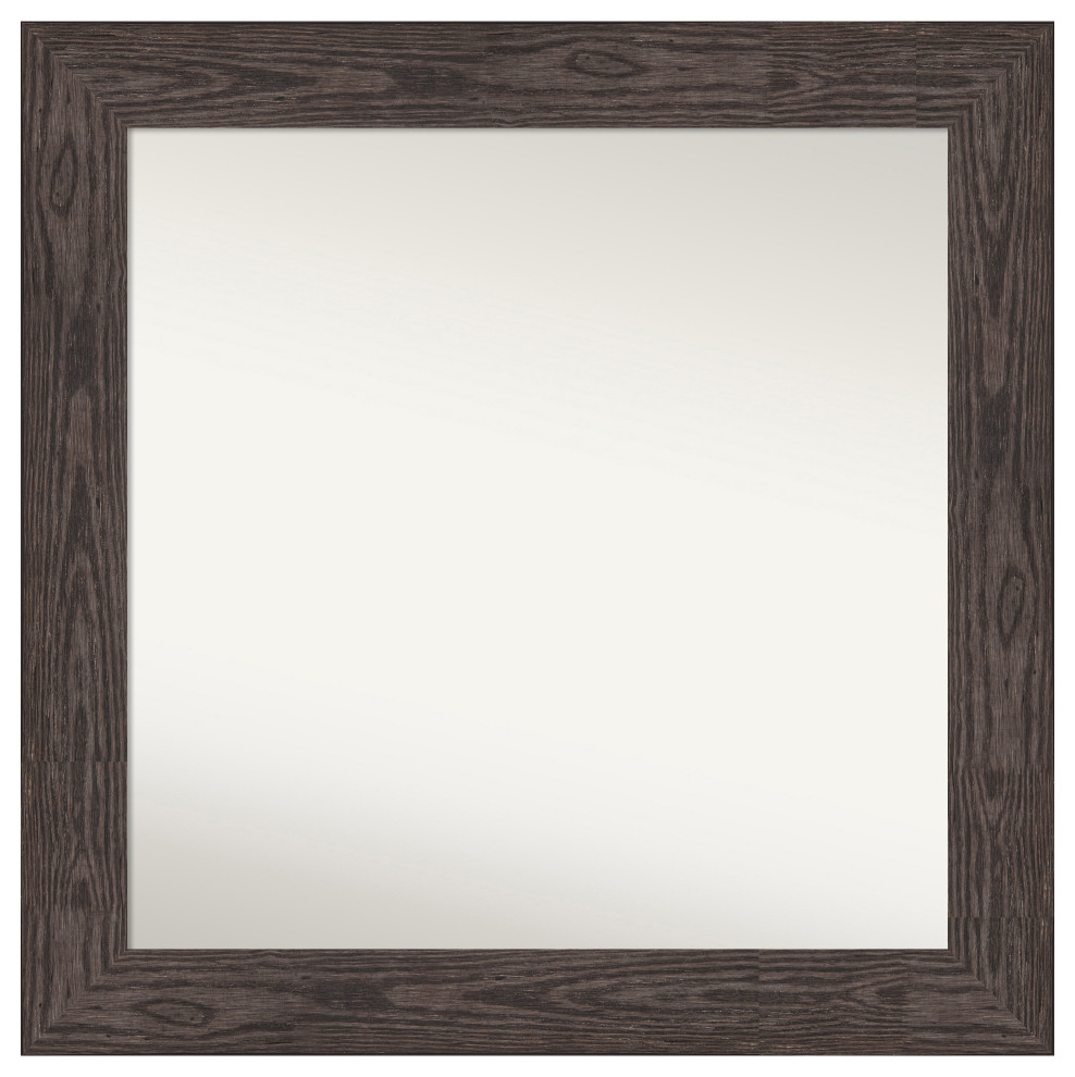Bridge Non-Beveled Wood Wall Mirror, 32 in x 32 - Rustic - Wall Mirrors ...