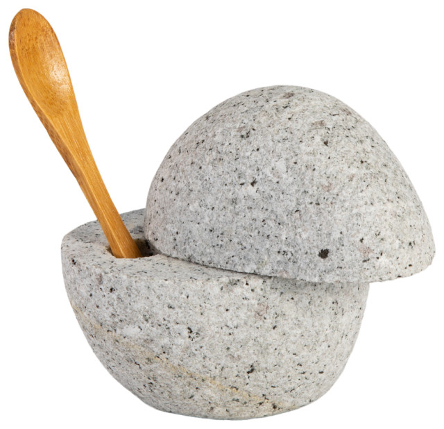 Stone Salt Cellar - Beach Style - Spice Jars And Spice Racks - by Funky ...