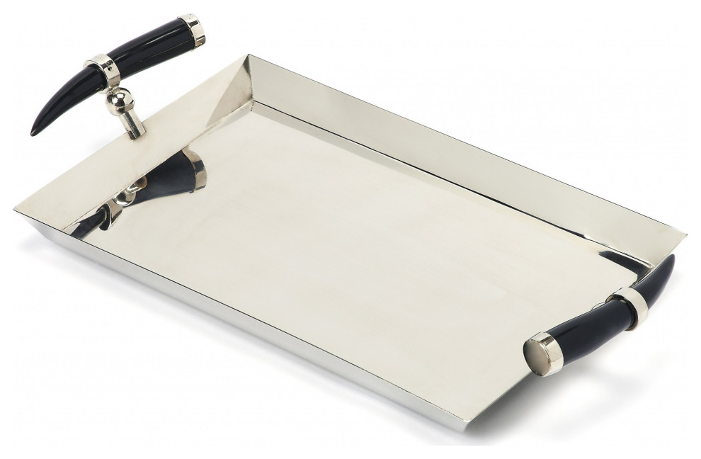 Rectangular Stainless Steel Serving Tray - Southwestern - Serving Trays ...