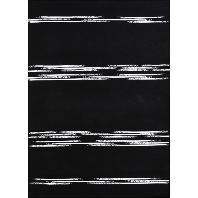 Caymen Rectangle Black,White Stripe Outdoor Rug 3x4 Ft - Contemporary ...