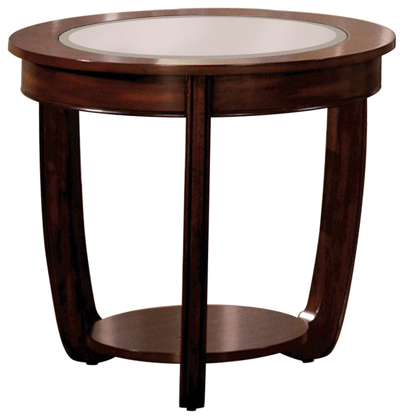 Benzara BM123842 Crystal Falls Transitional End Table , Dark Cherry ...