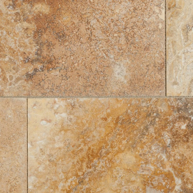 Oasis Gold Travertine Tile, 18"x18"x.5", Honed and Filled- 20 boxes ...