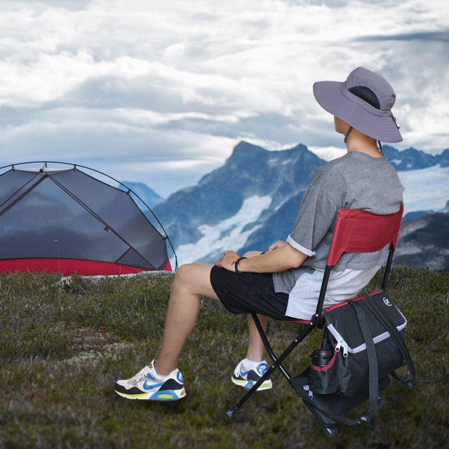 Zenree Folding Backpack Camping Chairs - Portable Outdoor Sports Chair ...