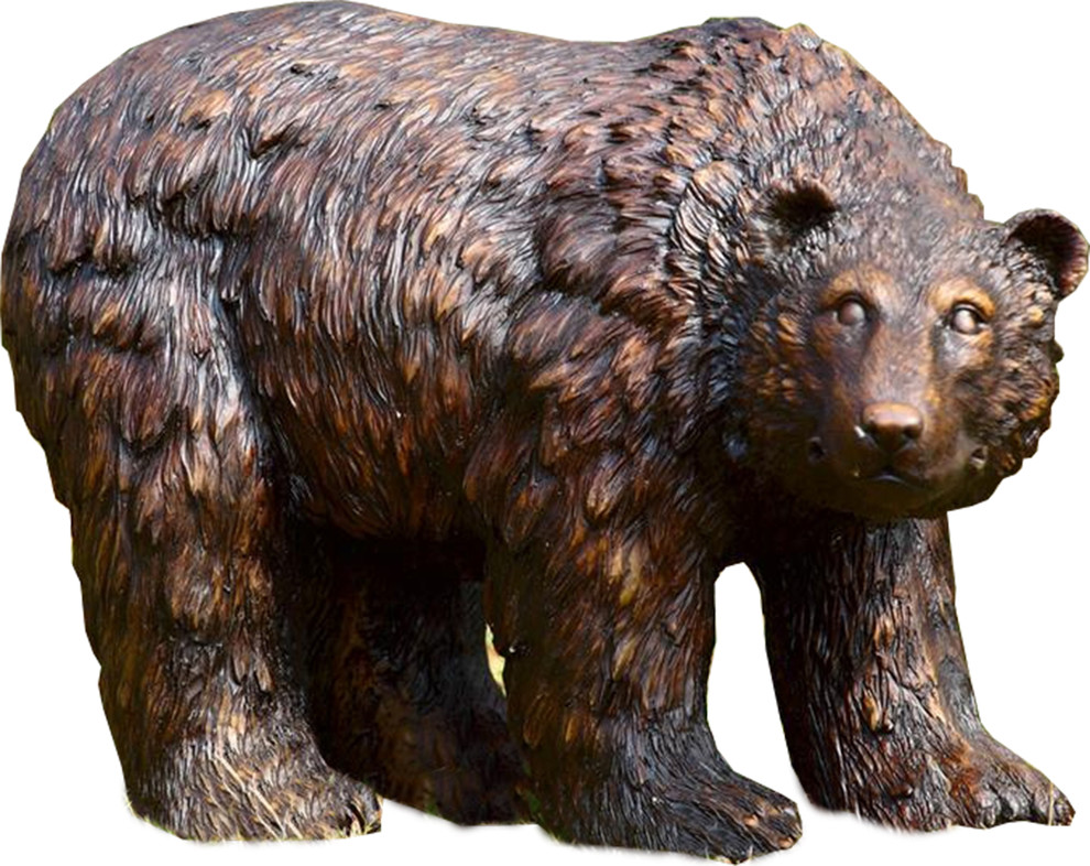 Rust Finish Garden Bear - Rustic - Garden Statues And Yard Art - by ...