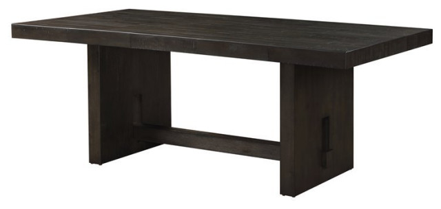 Bowery Hill Transitional Contemporary Dining Table in Distressed Walnut ...