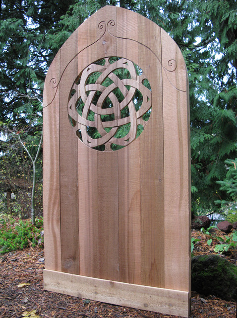 Celtic Knot Cedar Gate - Eclectic - Home Fencing And Gates - portland ...