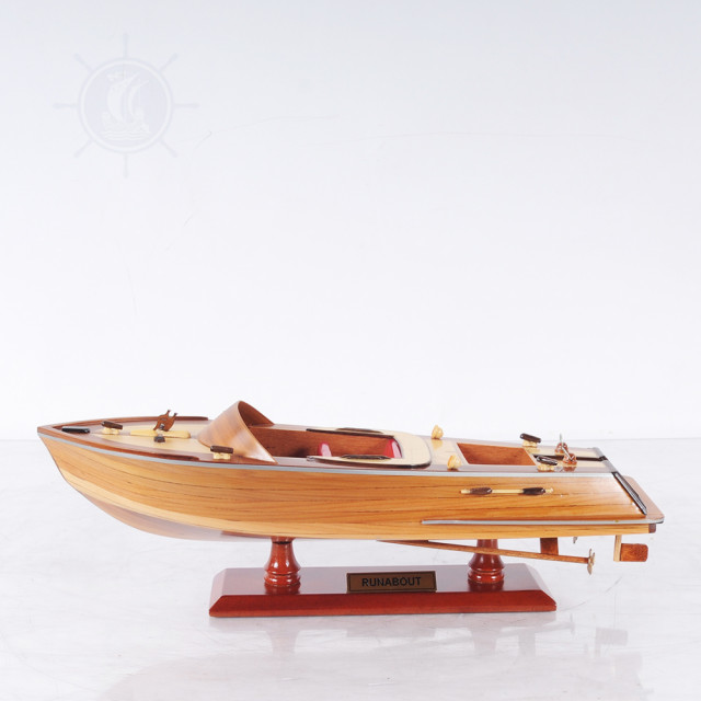 Runabout Sm Wooden Handcrafted boat model - Beach Style - Decorative ...