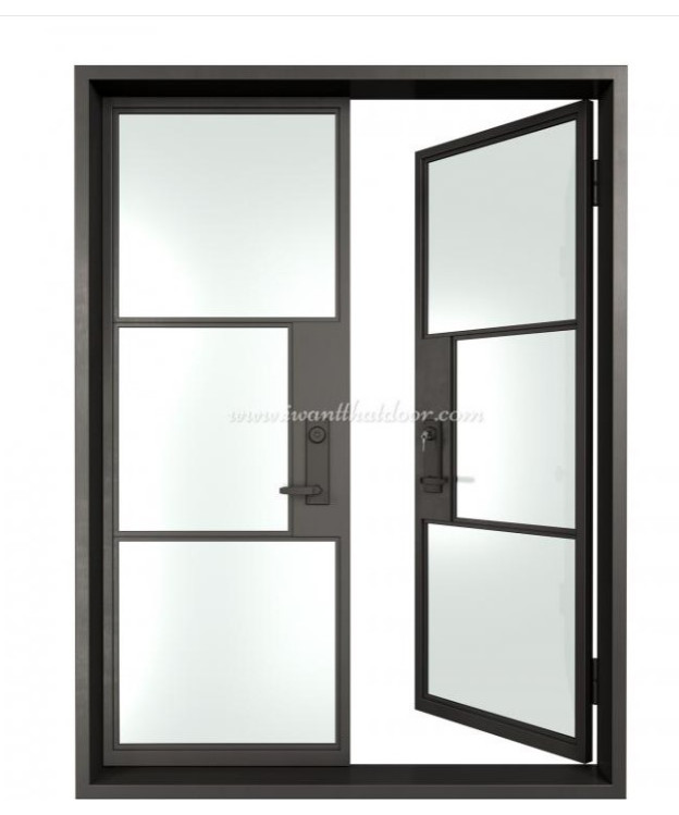 French Door 61"X81", Flat Black, Clear Glass, Right Hand Inswing ...
