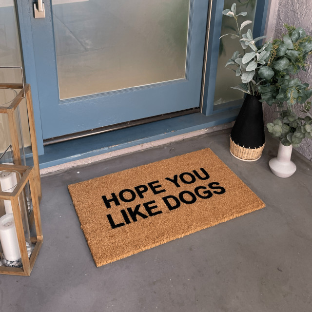 Nickel Designs Funny Dog Doormat, 18" x 30" inches, Black, Hand-painted ...