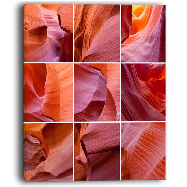 "Antelope Canyon Collage" Landscape Photo Canvas Art Print, 16"x32 ...