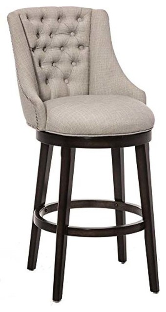 Halbrooke Swivel Bar Stool Smoke Transitional Bar Stools And