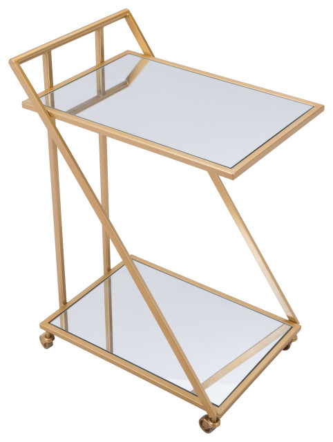 Alto Bar Cart Mirror and Gold - Contemporary - Bar Carts - by Zuo Modern Contemporary | Houzz