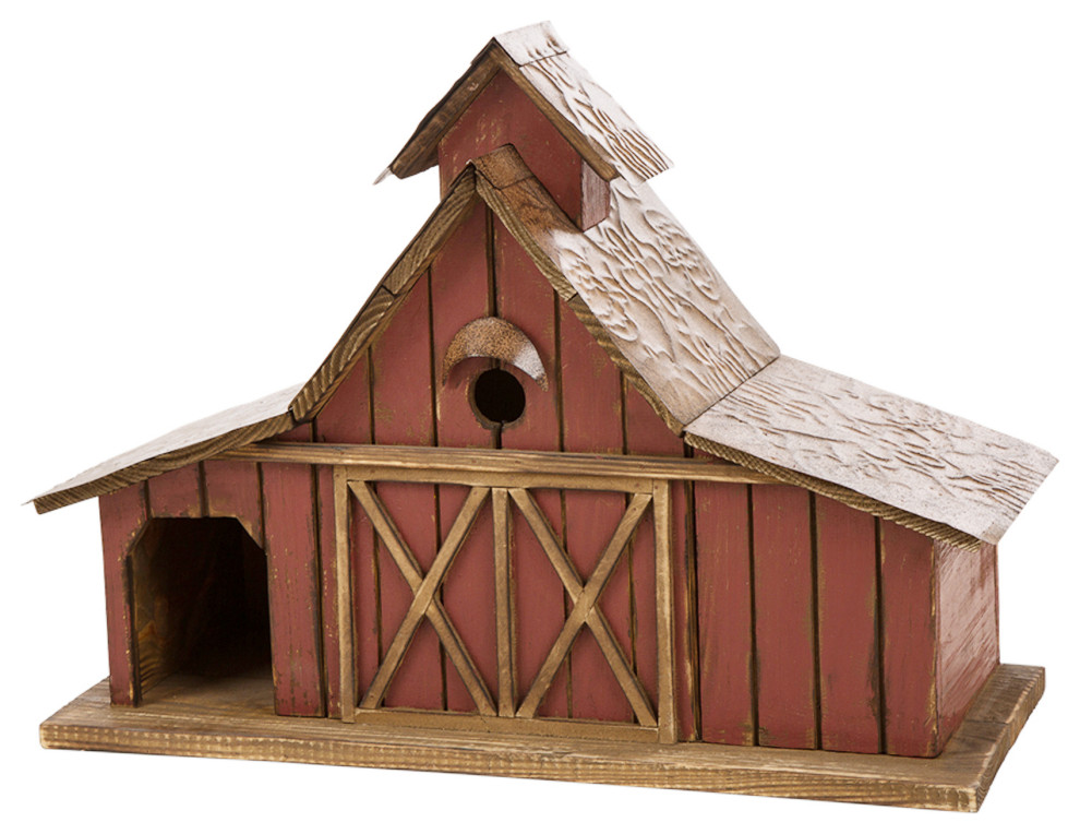 20.67" Oversized Rustic Wood Barn Birdhouse - Rustic - Birdhouses - by ...