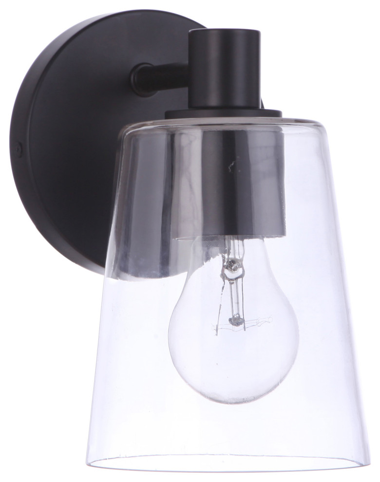Emilio Wall Sconce 1 Light Flat Black - Transitional - Wall Sconces ...