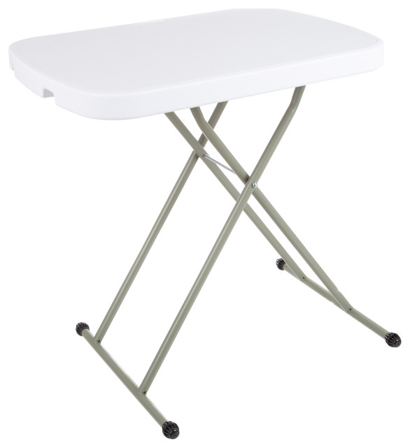 Folding Table, Lightweight Portable Folding Desk, White - Transitional ...
