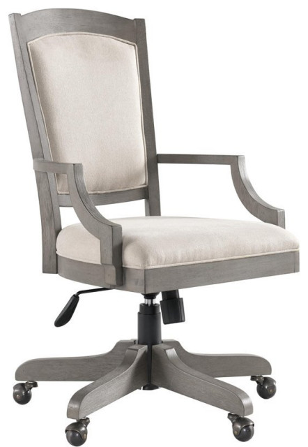Riverside Furniture Sloane Upholstered Office Swivel Chair, Gray Wash ...